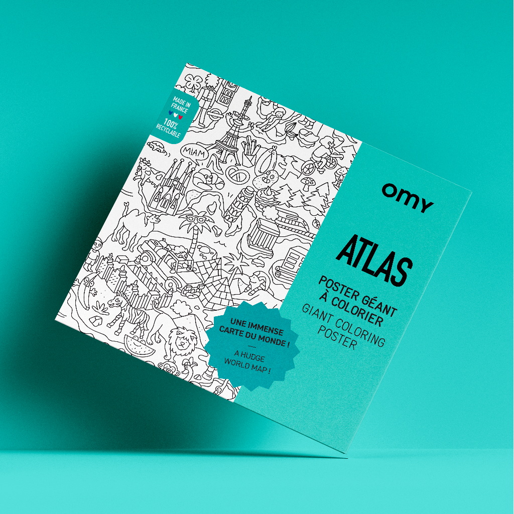 Giant Atlas Coloring Poster | Pro Omy Maison
