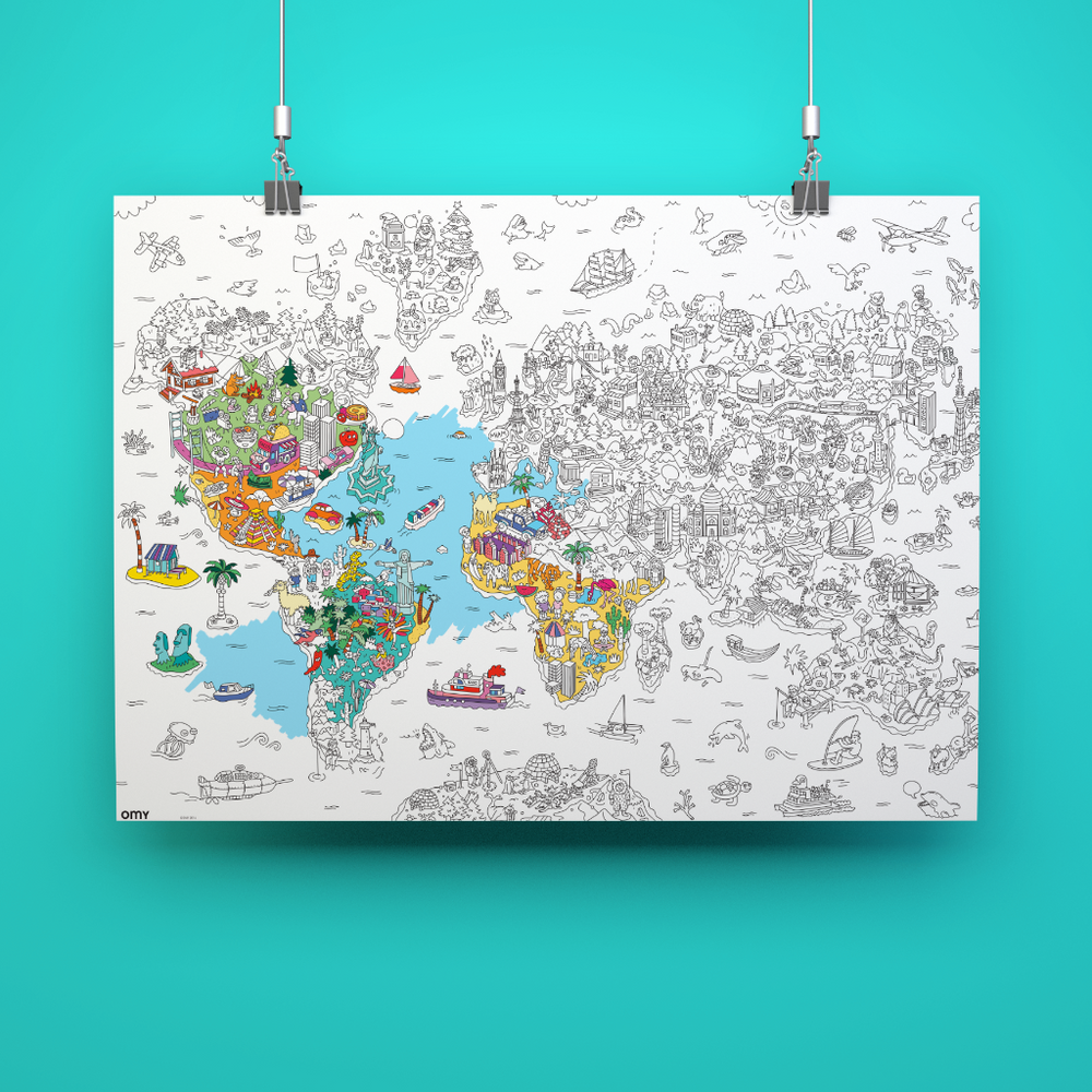 Giant Atlas Coloring Poster | Pro Omy Maison